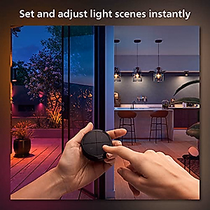Philips Hue Wall Tap Dial Light Switch, Installation-Free, Smart Home, Exclusively for Philips Hue Smart Lights, Black, 2-Pack