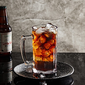 COKTIK 4 Pack Heavy Large Beer Glasses with Handle - 20 Ounce Glass Steins, Classic Beer Mug glasses Set