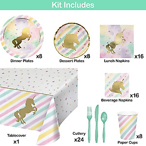 Creative Converting Unicorn Birthday Party Supplies Kit, Serves 8