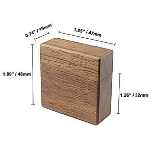 Wooden Slim Proposal Engagement Ring Box, Walnut Flip Lid Ring Box for Proposal Wedding Ring Storage