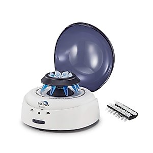 Scilogex EZee Mini Centrifuge for 0.2/0.5/1.5/2.0mL Tubes & PCR8 Strips, Max Speed 7,000 RPM, 2 Year Warranty, Great for Desktop/Benchtop/Laboratory, Blue Lid
