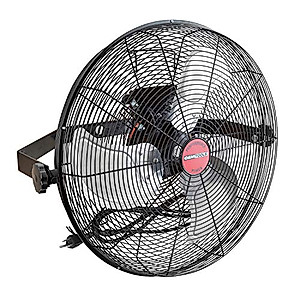 OEMTOOLS OEM24895 18 Inch Workstation Fan, 3853 CFM Max. Industrial Wall Fan, 360 Degree Rotating 18 Inch Wall Mount Fan, Barn Fans for Livestock