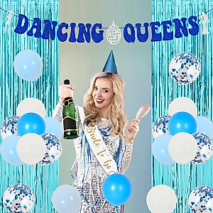 You are the Dancing Queen Decoration Dancing Queen Bachelorette Party Decorations Disco Party Decors with Dancing Queen Banner Blue Rain Curtain for Bridal Shower Disco Bachelorette Party