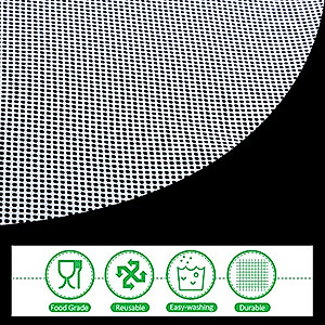 4 Pieces Round Silicone Dehydrator Sheets Non-Stick Food Dehydrator Mats Reusable Silicone Steamer Mesh Baking Mat for Fruit Dryer