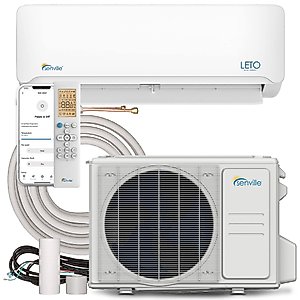 Senville LETO Series Mini Split Air Conditioner Heat Pump, 9000 BTU 110/120V, Inverter, Works with Alexa, SEER2 21.5, White