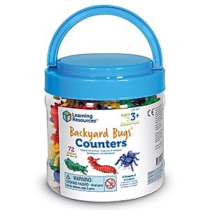 Learning Resources Backyard Bugs Counters - 72 Pieces, Ages 3+ Counting and Sorting Toys for Toddlers, Preschool Learning Toys