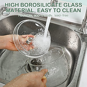 Hemoton 64Oz(1.9L) Glass Saucepan with Cover - Heat-Resistant Glass Simmer Pot for Stovetop - Dual Handles Pot for Pasta Noodle, Soup, Milk, Tea (6.3 x 6.3 x 6.7 inch) Transparent