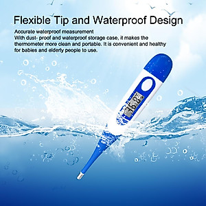 Berrcom Digital Thermometer for Adults, Oral and Underarm Thermometer for Baby and Kids Medical Thermometer with Fever Alarm Rectal Thermometer with Soft Tips