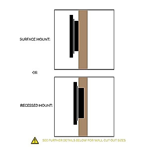 Arched Black Medicine Cabinet With Mirror, Recessed Or Surface Mount Medicine Cabinet - 17" x 32" In, Black Bathroom Mirror With Storage - Large Black Modern Medicine Cabinet Mirror Wall Mounted