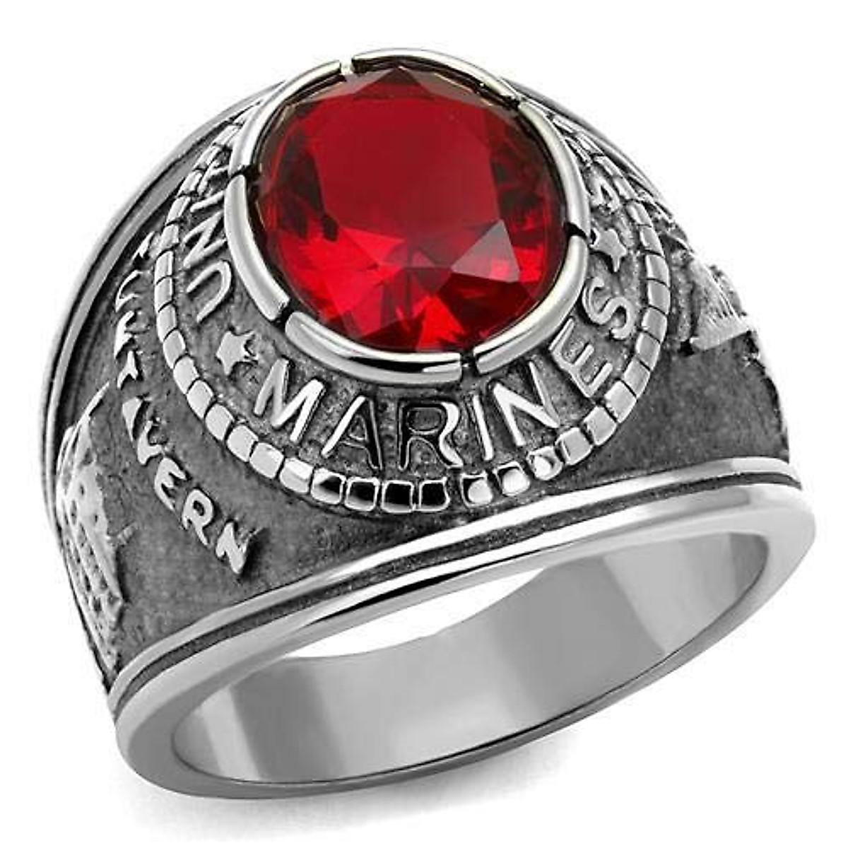 YVO Customizable Marines Ring - Free Engraving Included - Stainless Steel - Size 13