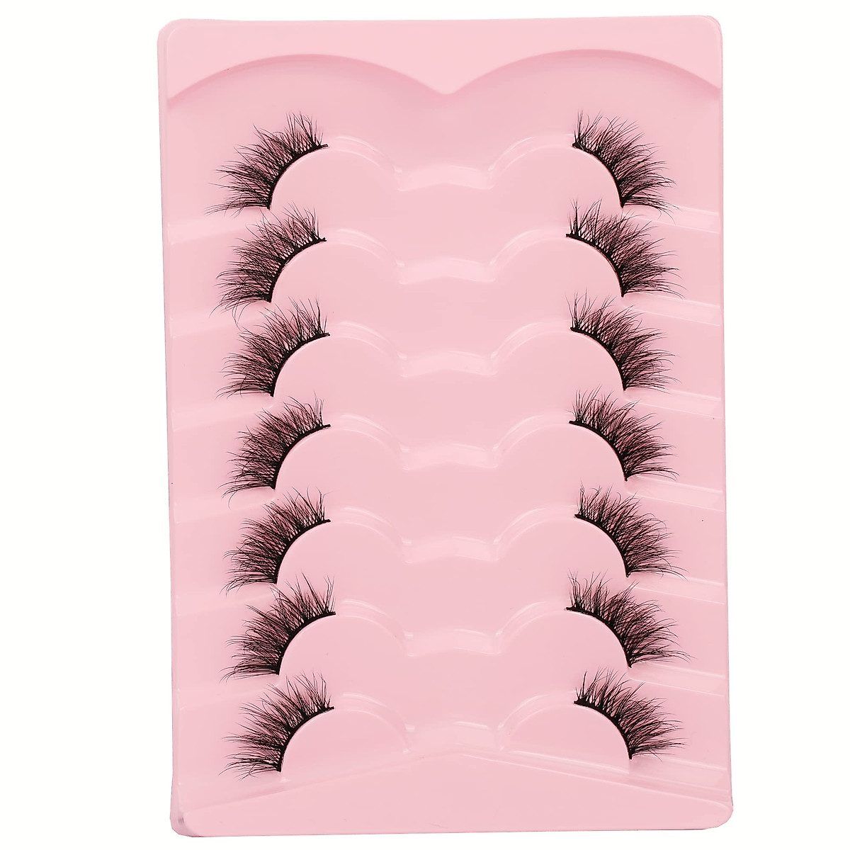 Gmagictobo False Eyelashes Fluffy Half Lashes Natural Look Cat Eye Lashes Pack False Lashes Extensions Fake Eyelashes 7 Pairs Multipack
