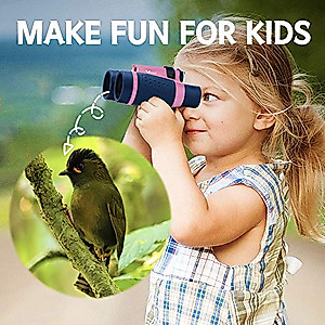 Vanstarry Compact Binoculars for Kids Bird Watching Hiking Camping Fishing Accessories Gear Essentials Best Toy Gifts for Boys Girls Children Toddler Waterproof 5X30 Optical Lens Including Compass