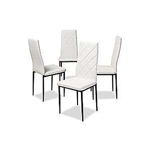 Baxton Studio Blaise Modern and Contemporary White Faux Leather Upholstered Dining Chair