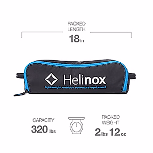 Helinox Chair Two Ultralight, High-Back, Collapsible Camping Chair, Black, with Pockets