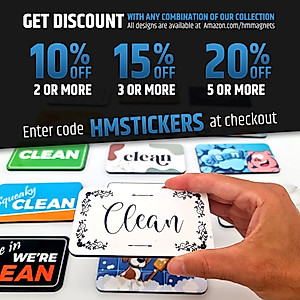 HMmagnets Dishwasher Magnet Clean Dirty Sign That Will Never Fall - Magnetic Dirty/Clean Indicator | Thicker & Stronger (Upgraded Magnets) | Doesn’t Peel | 4.5 * 2.5 Inches - Modern Decorative