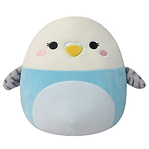 Squishmallows 14-Inch Tycho Blue and White Parakeet - Large Ultrasoft Official Kelly Toy Plush