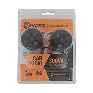 VOYZ High Performance Tweeters 1.6" 300 Watts Max Power Output - 4-8 ohm for Car Audio Super High Frequency Silk/Polymer Composite Dome Tweeter Kit (1 Pair)