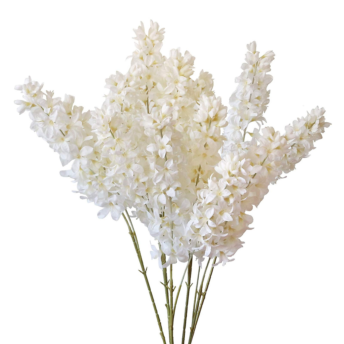 MINYULUA 6pc Artificial Hyacinth Flowers Bouquet Silk Flowers Home Garden Fence Restaurant Banquet Hotel Wedding Simulation White Decoration (Off White)