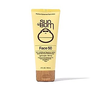 Sun Bum Original SPF 50 Sunscreen Face Lotion | Vegan and Reef Friendly (Octinoxate & Oxybenzone Free) Broad Spectrum Fragrance-Free Moisturizing UVA/UVB Sunscreen with Vitamin E , Yellow , 3 oz