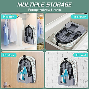 HUIESEN Table Top Ironing Board W/Wall Mount, Portable Space Saving Mini Laundry Room Iron Board | Foldable Small Ironing Board with Iron Holder