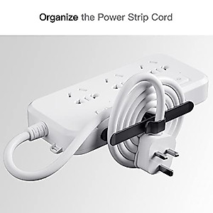 PZOZ (4 Pack) Cord Organizer for Appliances, Kitchen Appliance Cable Bundlers Wrapper Winder Adhesive Punch Free Socket Holder Keeper Hider Stick-on Mixer, Blender, Power Strip (Black)