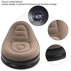 Keenso Lazy Flocking, Portable Fitness Flocking Lazy Lounger with Foot Cushion Simple Inflate Deflate for Outdoor Accessory