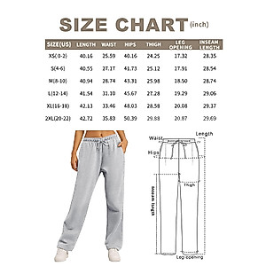 AUTOMET Women's Wide Leg Sweatpants Fleece Lined Baggy Straight Leg Lounge Pants Fall Outfits Athletic Joggers with Pockets Orange S