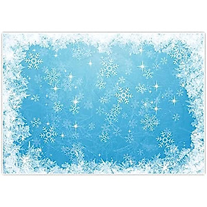 Allenjoy 7x5ft Ice Blue Winter Backdrop for Studio Photography 1st First Birthday Party Decoration Banner Festival White Snowflake Snowfall Christmas Background Baby Shower Kids Photo Booth Props