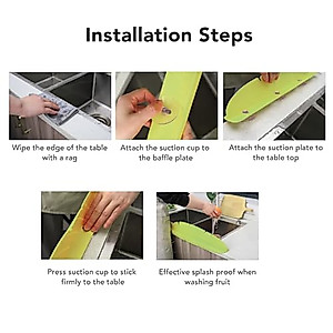 Silicone Sink Splash Guard, Faucet Mat for Kitchen Sink Leaf Shaped Sink Water Splash Guard with Suction Cup Base for Kitchen Bathroom Sink(Green)