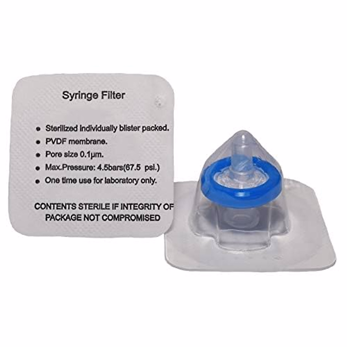 ADVANGENE Syringe Filter Sterile, PVDF 0.1μm 13mm Blue (75/PK)