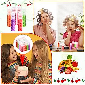 Dansib 30 Pcs Roll on Lip Gloss Glossy Fruit Lip Oil for Girls Kids Clear Flavored Lip Make-up Party Gifts for Teen, Assortment Set (Fruity)