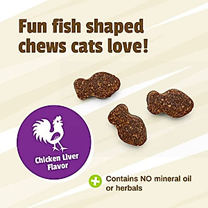 Pet Naturals Hairball for Cats with Omega 3, Chicken Flavor, 30 Chews - Can Help Eliminate Hairballs and Manage Excess Shedding - No Corn or Wheat