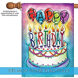 Toland Home Garden 102601 Birthday Wishes Birthday Flag 28x40 Inch Double Sided Birthday Garden Flag for Outdoor House party Flag Yard Decoration