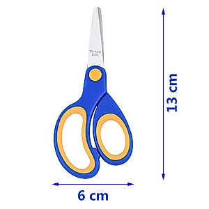 KYDIFS Kids Scissors, School Scissors for Kids, 5'' Student Scissors Bulk Blunt Tip Toddler Scissors, Soft Grip Kid Scissors for School Classroom Children Craft Art Supplies( 4 Pack )