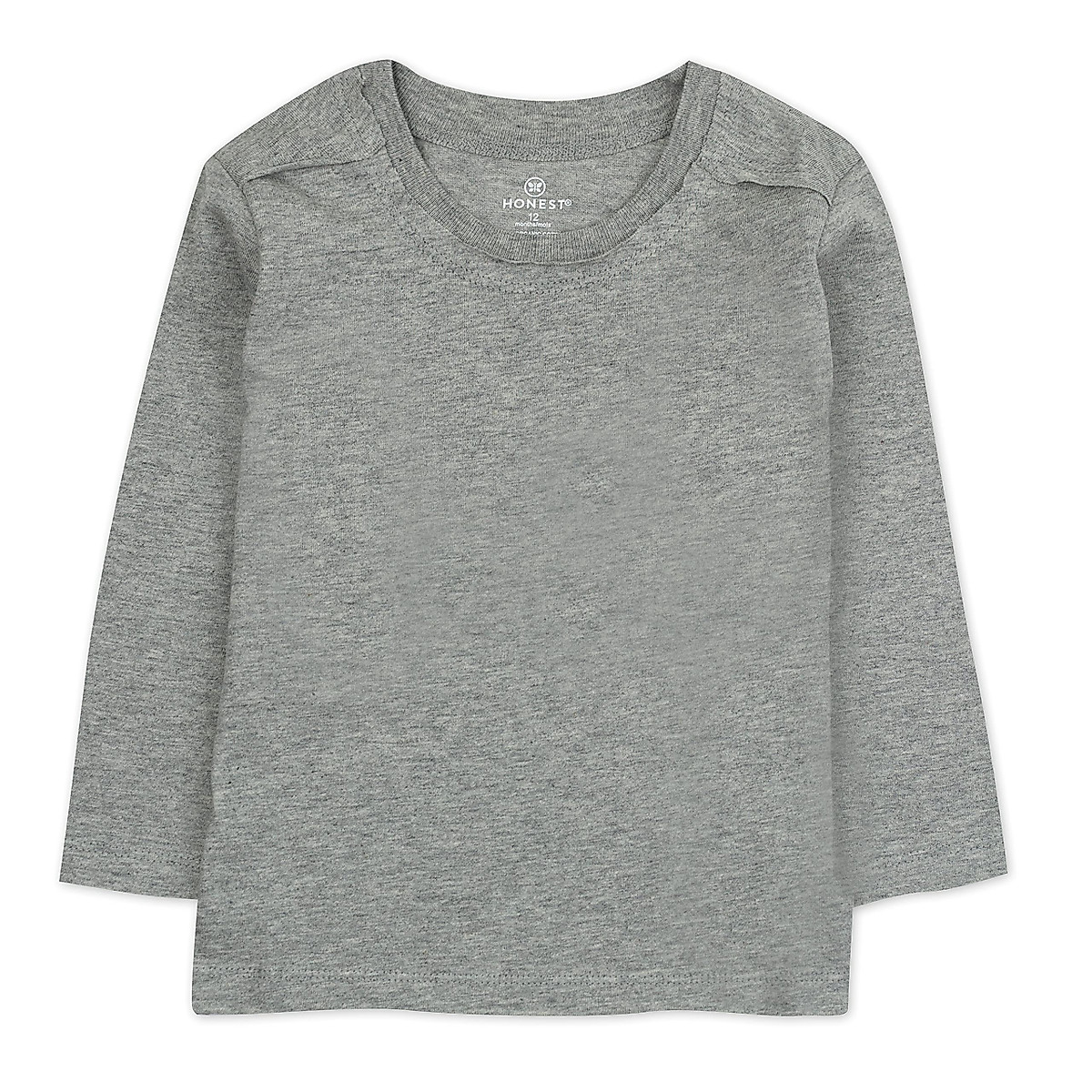 HonestBaby Baby 5-Pack Long Sleeve T Shirts 100% Organic Cotton for Toddler, Little Kids Boys, Girls, Gray Ombre, 18 Months