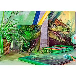 Idena 11545 - Children's Waste Paper Basket, Dinosaur Motif, 9 Litre Capacity, Polypropylene, Rubbish Bin for Children