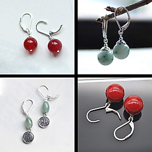 TOAOB 8pcs 925 Sterling Silver Leverback French Earring Hooks 10x16mm Hypo Allergenic Interchangeable Dangle Ear Wire Findings for Jewelry Making