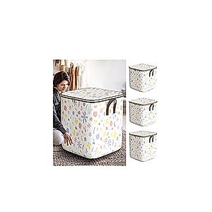 Storage Bags, Portable Non-Woven Zipper Storage Bag Clothes Storage Bins Foldable Closet Organizer Storage Containers with Durable Carry Handles, Wardrobe Sorting Storage Box