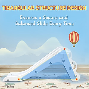 Kids First Slide for Toddlers Age 1 to 3 Years with Basketball Hoop Indoor Outdoor Playground Freestanding Slide Climber Playset Toy White