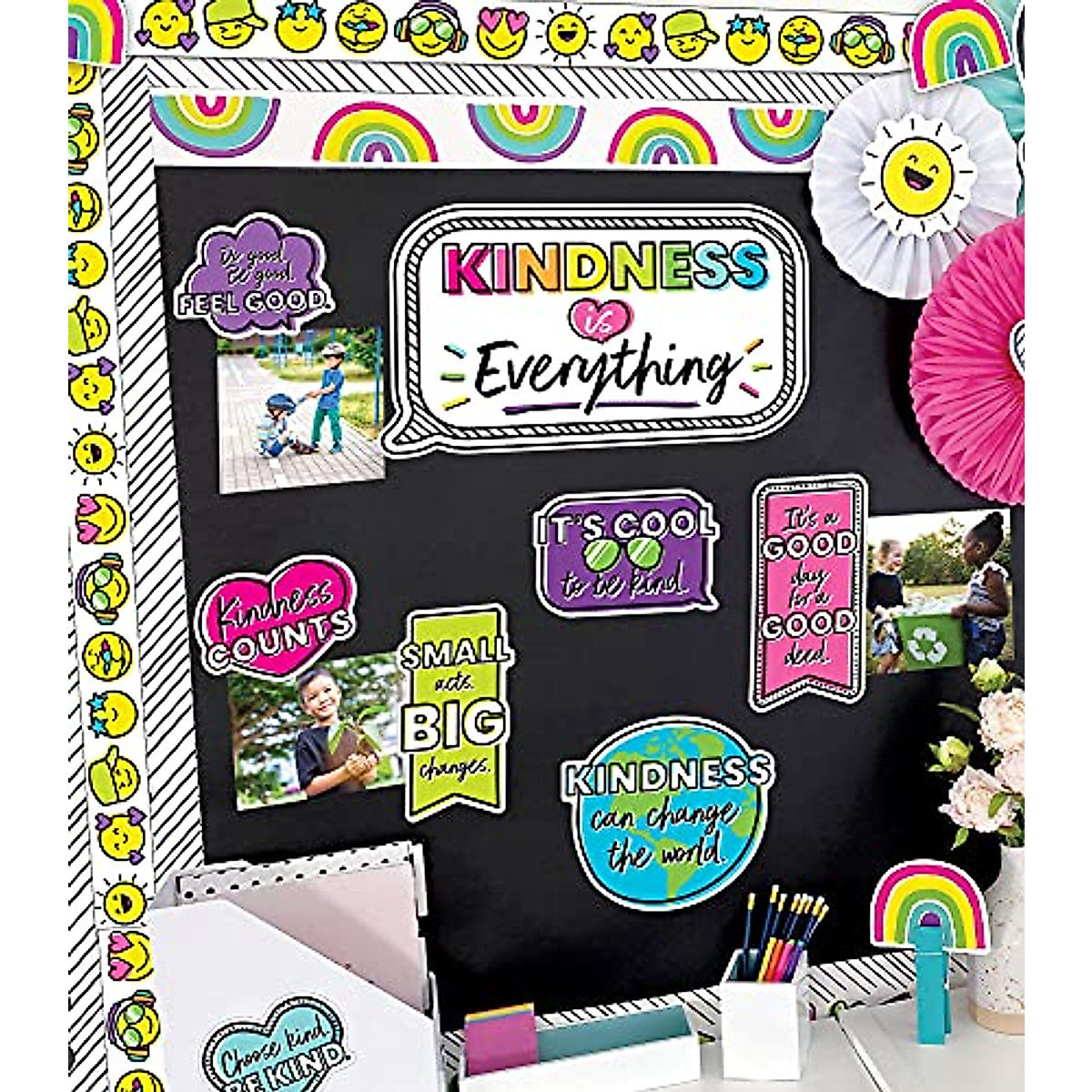 Carson Dellosa Kind Vibes 36 Ft Straight Emoji Bulletin Board Borders ...