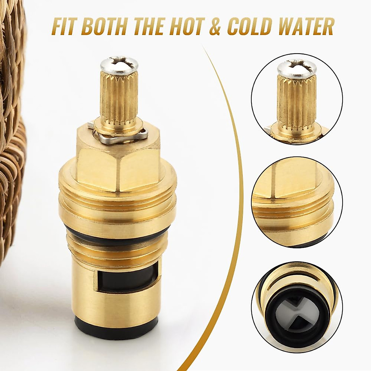 Kitchen Faucet Cartridge for Grohe 45882000 Cartridge Replacement Part, Hot Flow Left Side Installation Suitable for Shower Bathroom Faucet Stem Replacement (45882000 1pcs)