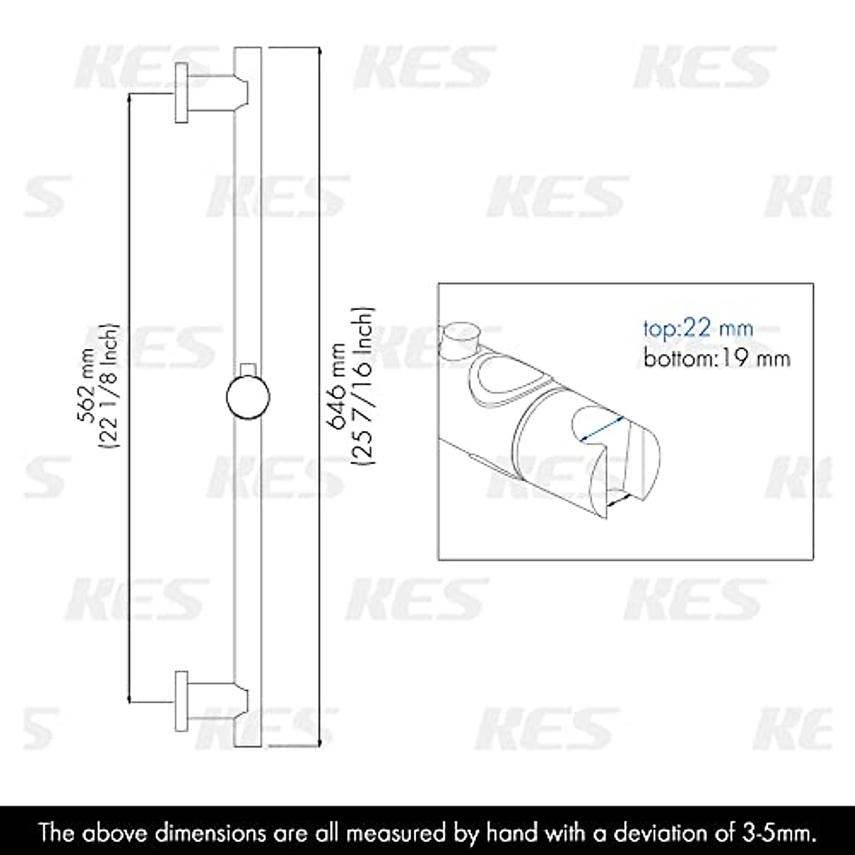 KES Shower Slide Bar for Bathroom with Adjustable Handheld Shower Holder Wall Mount, Brushed SUS 304 Stainless Steel, F204-2
