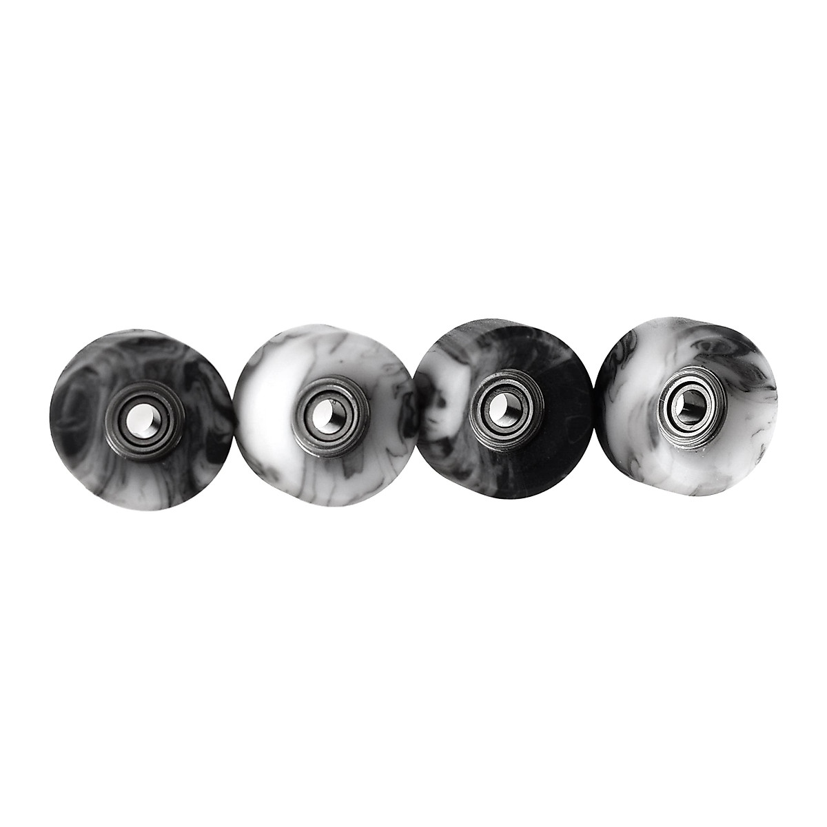 Teak Tuning Apex 61D Urethane Fingerboard Wheels - Slim Bowl Shaped, 7.5mm Diameter - ABEC-9 Stealth Bearings - Made in The USA - Grey & White Swirl Colorway