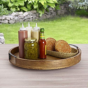 Gourmet Basics by Mikasa Lazy Susan Serving Tray, 18-Inch, Mango Round