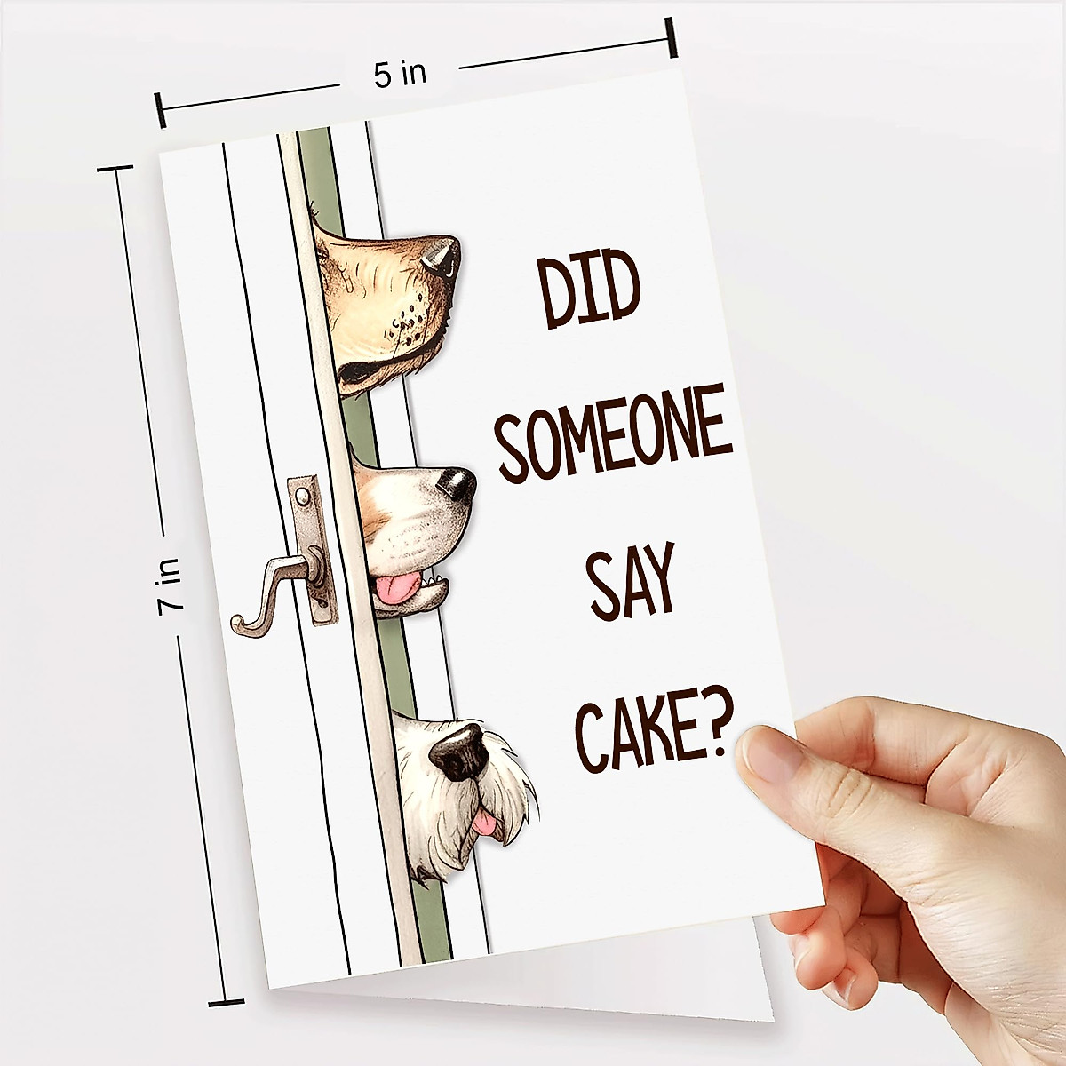 popmazing Cute Dog Birthday Cake Card for Woman Men, Happy Birthday Card from Dog, Birthday Cards Funny for Dog Lovers, Humor Dog Bady Greeting Card - 5 x 7 Inches