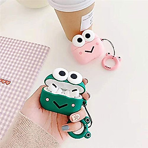 Rertnocnf Compatible with Earbuds Case Airpods Pro, Cute Big Eyes Frog Design Cover Creative Animals Soft Anti-Scratch Wireless Earphone Protector