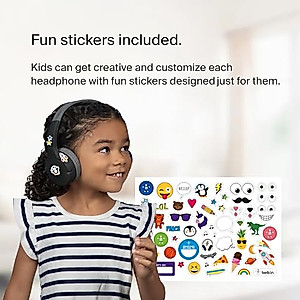 Belkin SoundForm Mini - Wireless Bluetooth Headphones for Kids with 30H Battery Life, 85dB Safe Volume Limit, Built-in Microphone - Kids On-Ear Earphones for iPhone, iPad, Fire Tablet & More - Black