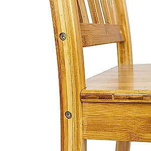 Kopokd [Set of 2 Dining Chairs - Sturdy Wooden Seats Natural Finish Kitchen Furniture