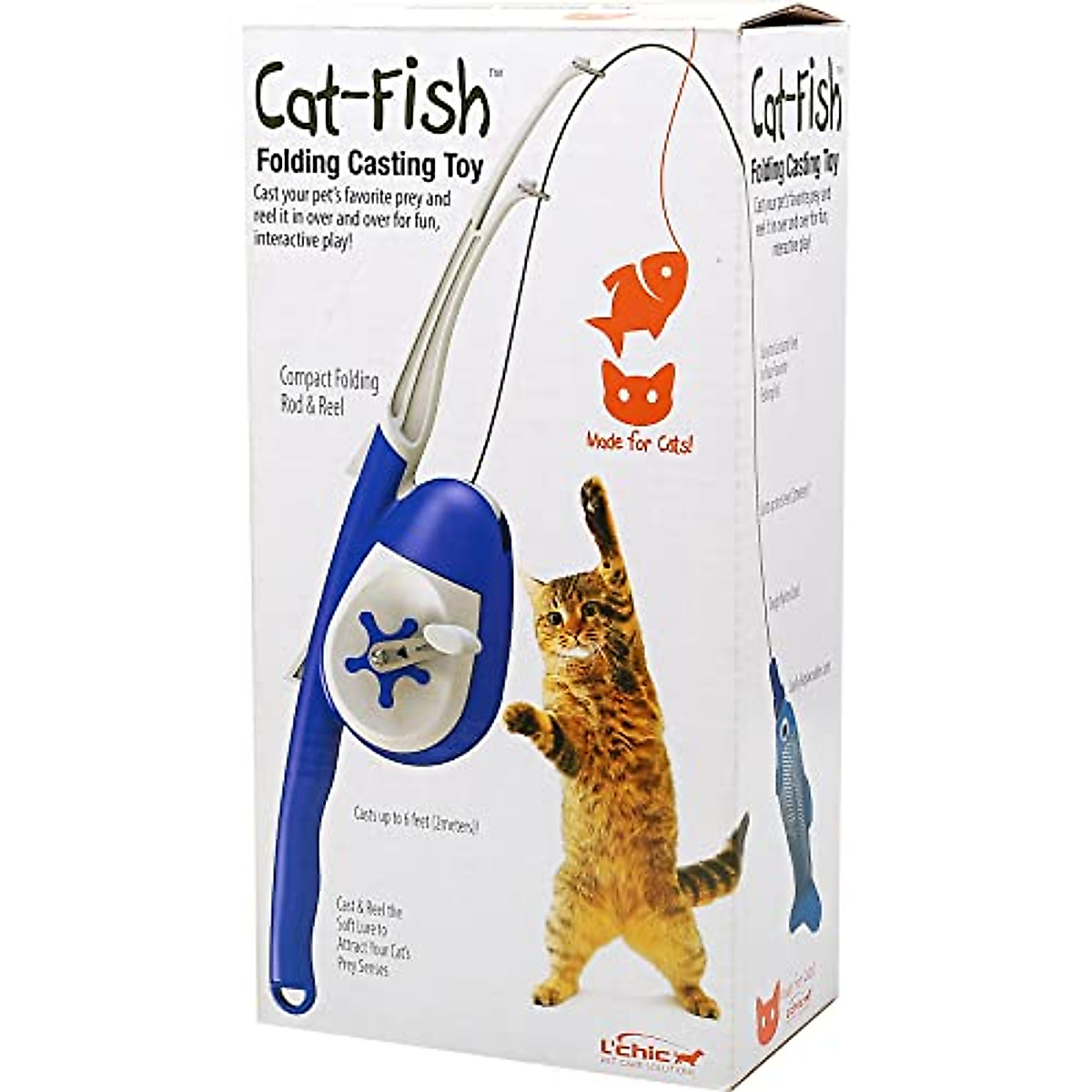L'chic Cat Fishing Pole Teaser, Indoor Cat Interactive Fishing Wand Toy Pole, Pet Companion Toy, Cat Toys for Indoor Cats, Toy Fishing Pole, Gift Fish Cat Toy, Cat Must Haves for Play & Exercise