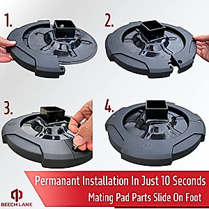 Beech Lane Permanently Attached RV Leveling Jack Pad for LCI Ground Control 3.0 Hall Effect Landing Gear Feet, 10 Second Permanent Install, Patent Pending Design Protects Metal Feet (6 Pack)